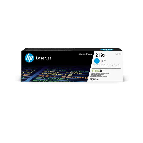 HP 219X High Capacity Cyan Toner Cartridge (W2191X) | TonerGiant